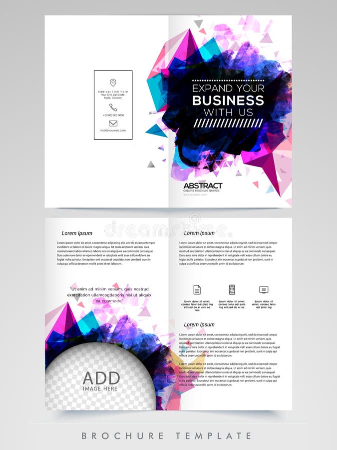 Two Page Brochure, Template or Flyer for Bakery. Stock Illustration ...