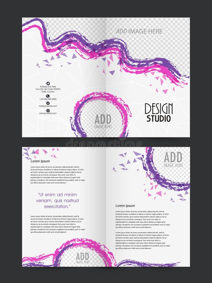 Two Page Brochure, Template or Flyer for Business. Stock Illustration ...