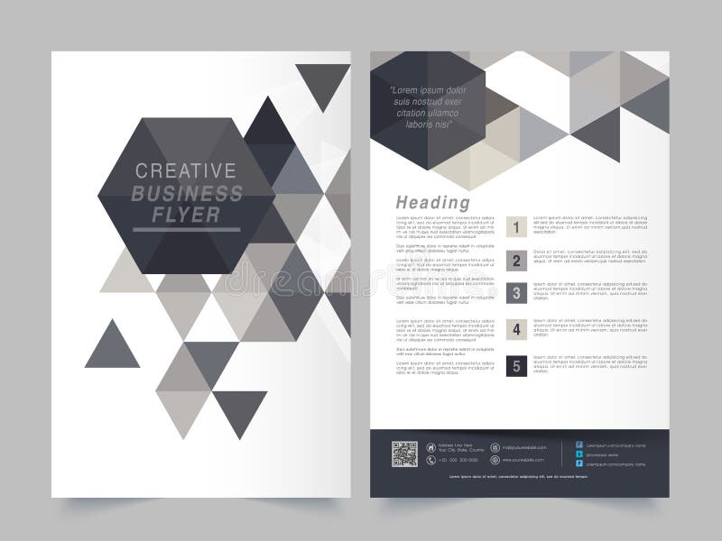 Two Page Brochure, Template or Flyer for Business. Stock Illustration ...