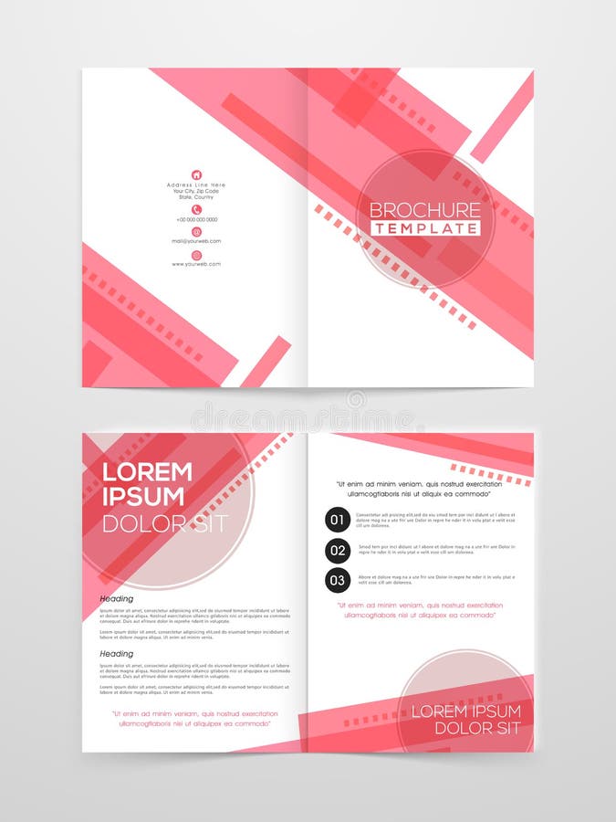 Two Page Brochure, Template or Flyer for Business. Stock Illustration ...
