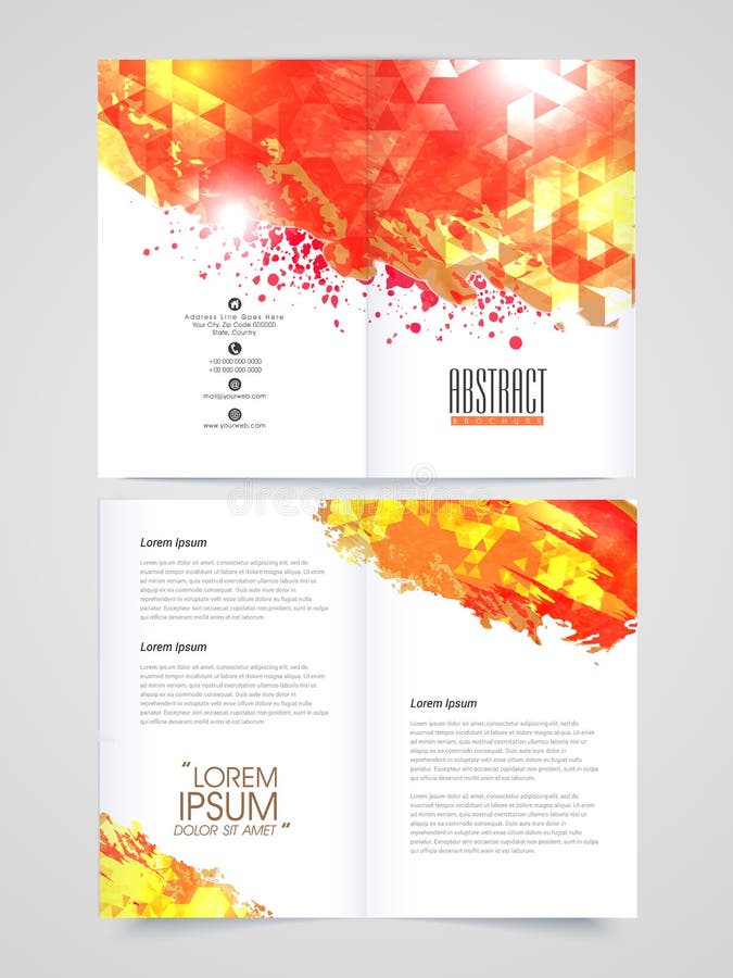 Two Page Brochure, Template for Sports Concept. Stock Illustration ...