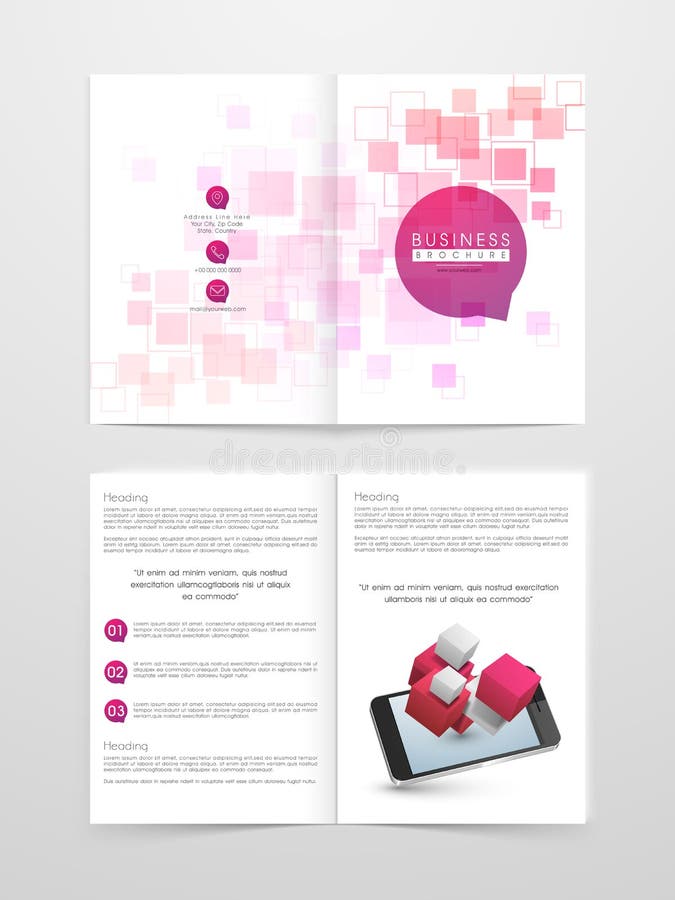 Two Page Brochure, Template or Flyer for Business. Stock Illustration ...