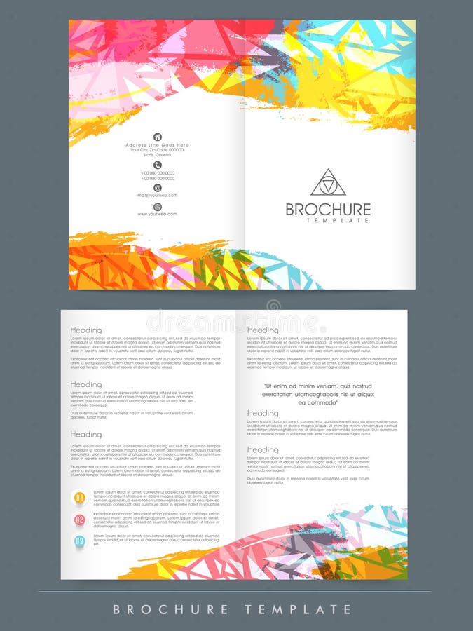 Two Page Brochure, Template or Flyer for Business. Stock Illustration ...