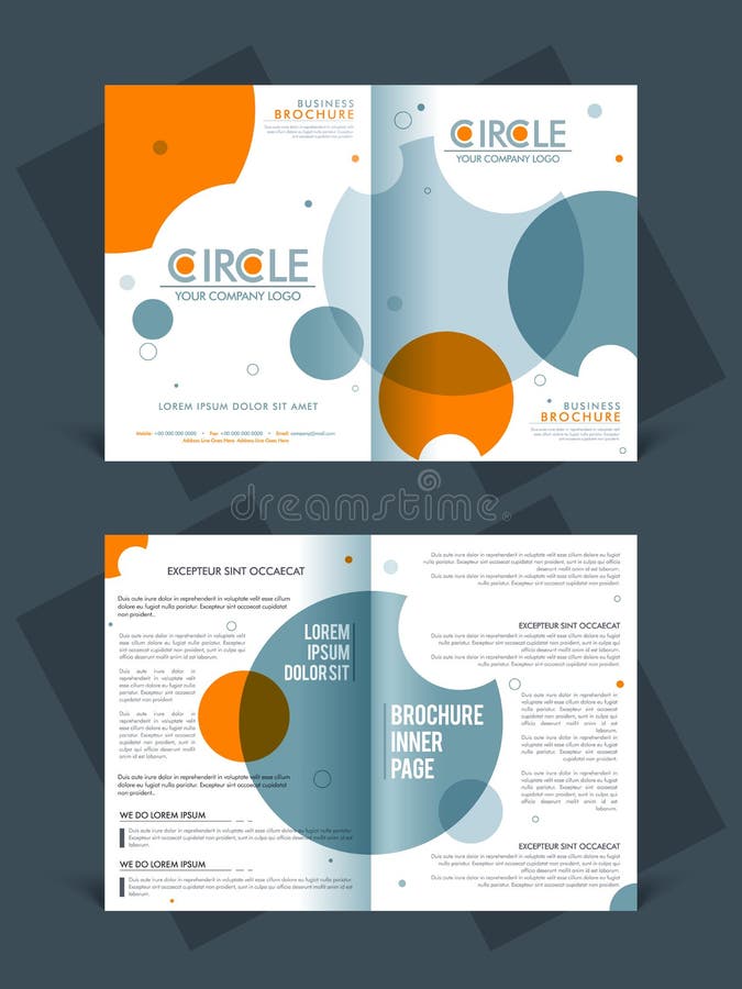 Two Page Brochure, Template or Flyer Design. Stock Illustration ...