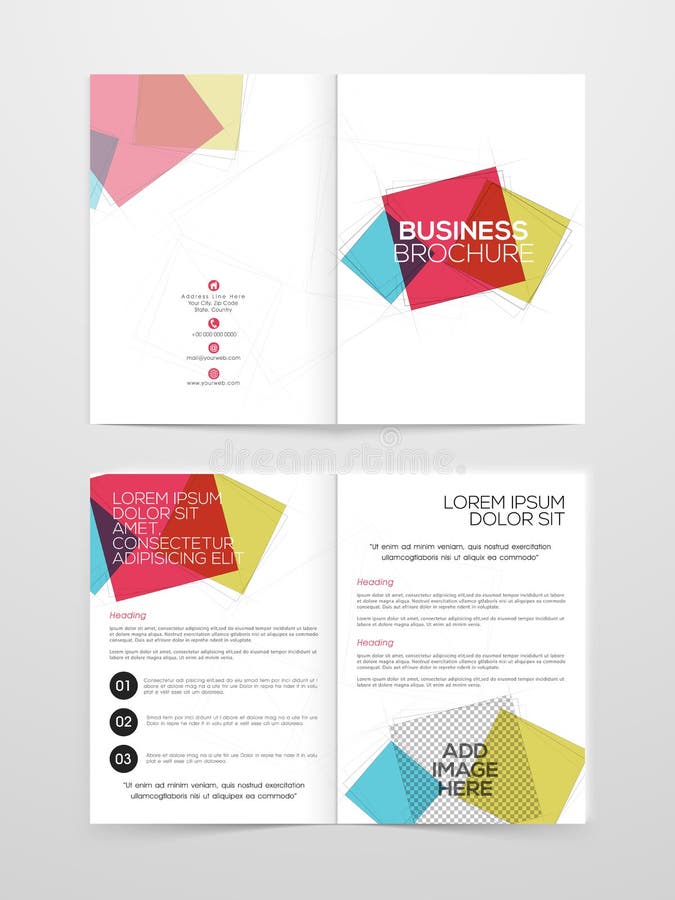 Two Page Business Brochure or Template. Stock Illustration ...