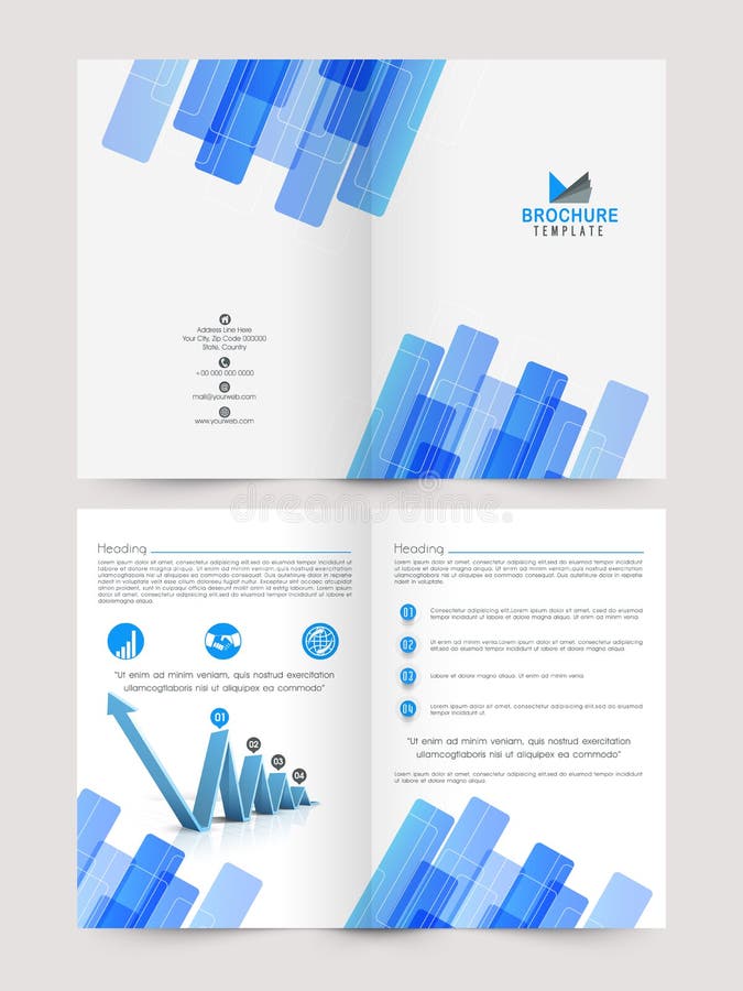Two Page Business Brochure or Template. Stock Illustration ...