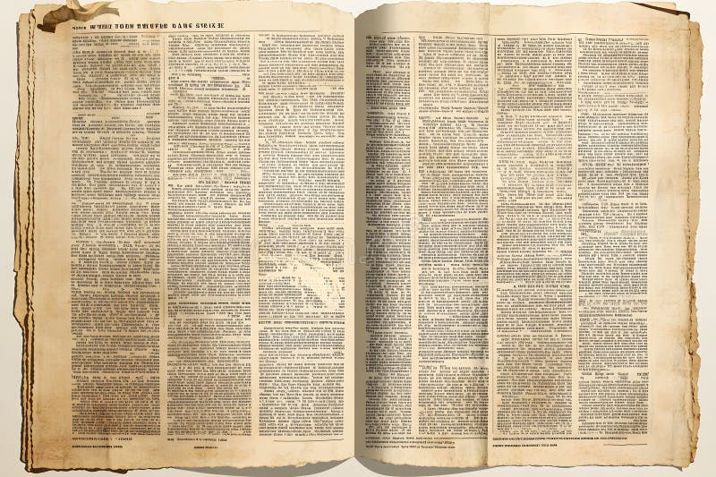 Two-Page Spread of an Old Text Written in Hebrew Stock Illustration ...
