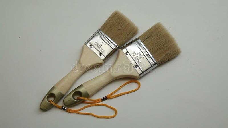 Two Paint Brushes on White Backgrounds Stock Footage - Video of wall ...