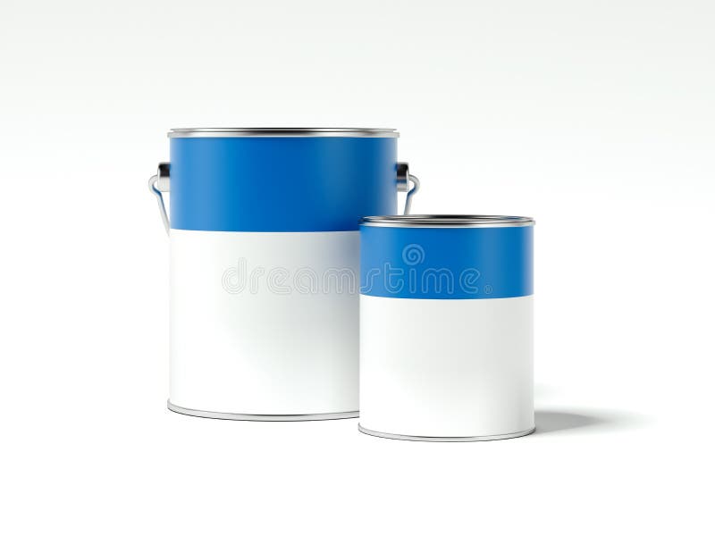 Two Paint Cans with Blank Label. 3d Rendering Stock Image - Image of ...