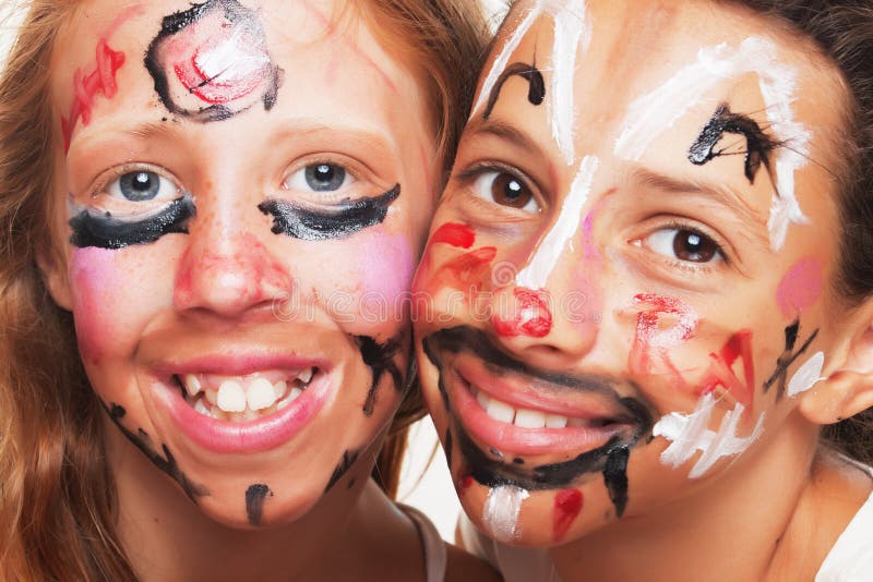Two painted faces stock photo. Image of cheerful, smile - 20614648