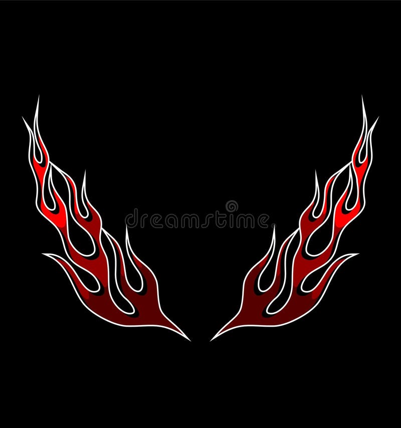 Two pair of red flames stock vector. Illustration of side - 248788372