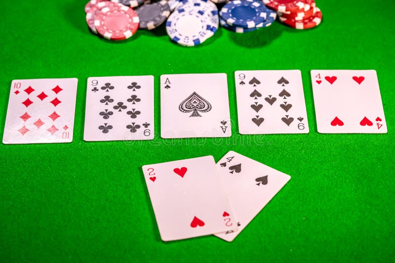 Two Pair Winning Hand in a Game of Poker Editorial Photo - Image of ...