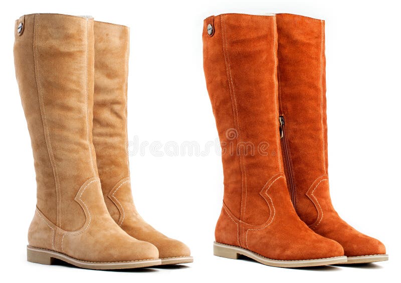Two Pairs of Female High Boots Stock Photo - Image of clothing, female ...