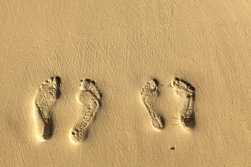 Footsteps on the sand stock photo. Image of imprint, beach - 2270458