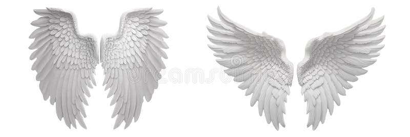 Two Pairs of Isolated Angel Wings - Generative AI Stock Photo ...
