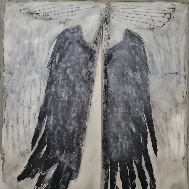 Mystic Grey Wings stock illustration. Illustration of silhouetted ...