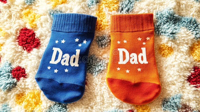 Two Pairs of Socks with "Dad" Written on Them Stock Illustration ...