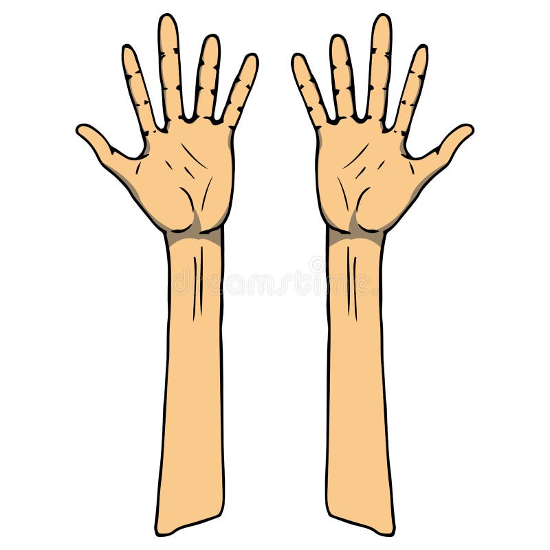 Two Palm Icon. Vector Human Hand Palm. Hand Drawn Arm Stock ...