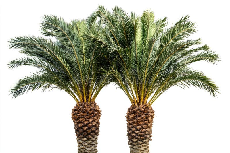 Two Palm Tree Silhouettes on a White Background Stock Image - Image of ...