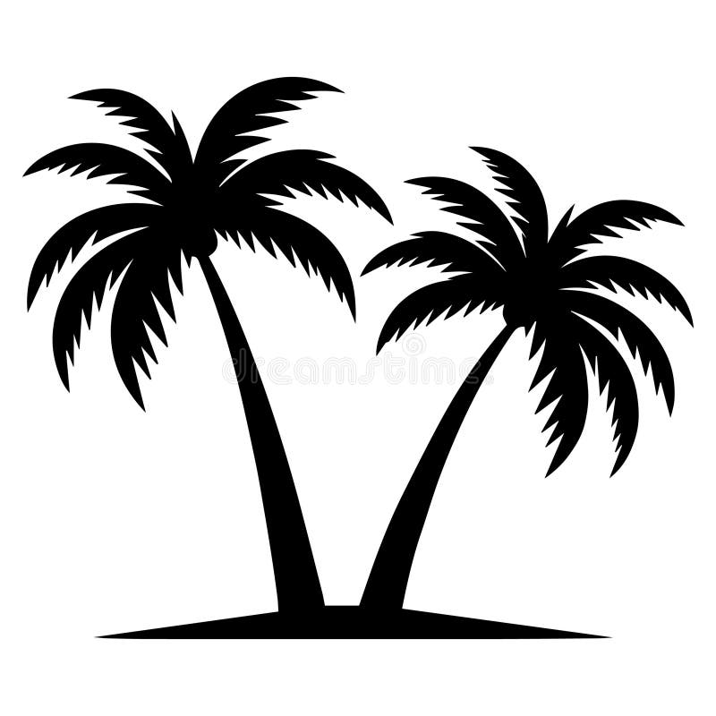 Minimalist Palm Tree Silhouette – Black Vector Illustration Stock ...