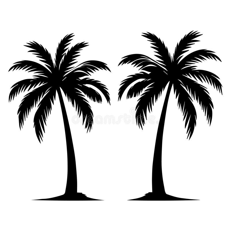 Minimalist Palm Tree Silhouette – Black Vector Illustration Stock ...