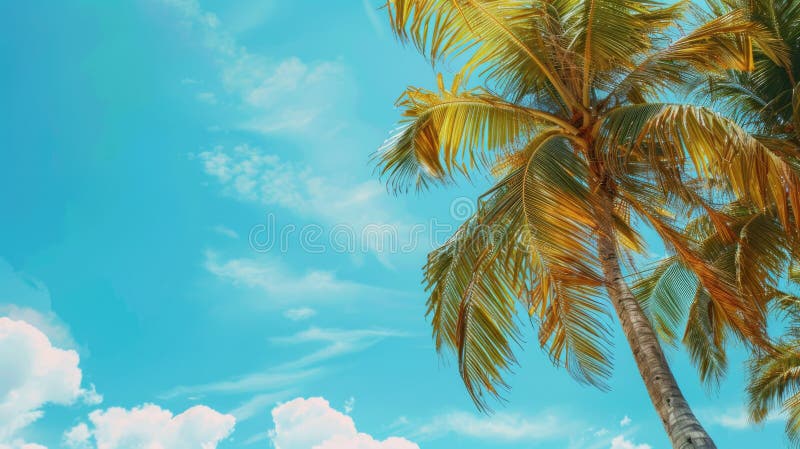 Two Palm Trees Stand Together in a Landscape Stock Photo - Image of ...