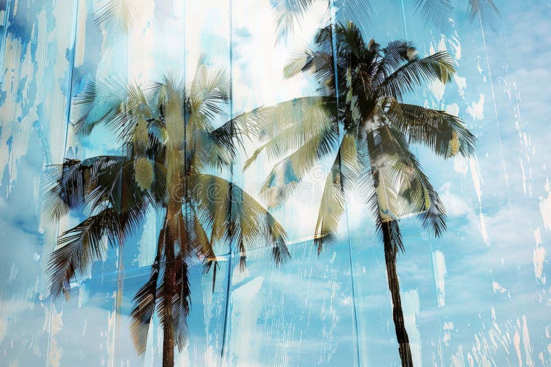 Two Palm Trees Standing Together in a Natural Setting Stock Photo ...