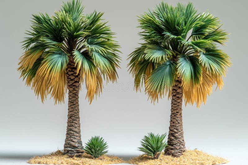 Two Palm Trees Standing Together Sunny Day Stock Photos - Free ...