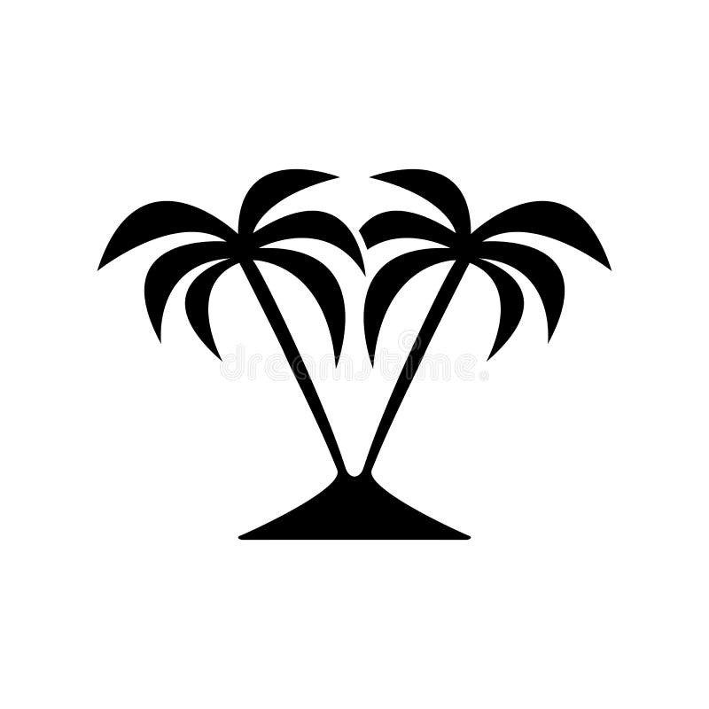 Two Palm Trees Tropical Icon Stock Vector - Illustration of palm ...