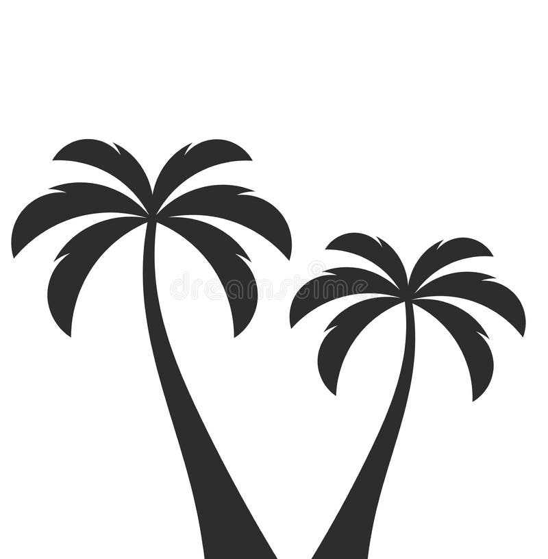 Two palm trees stock vector. Illustration of florida - 154698991