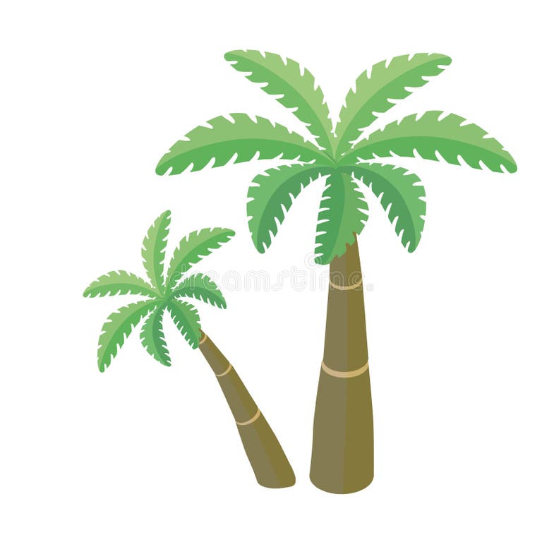 Two Palm Trees, Vector Illustration on White Background. Stock Vector ...