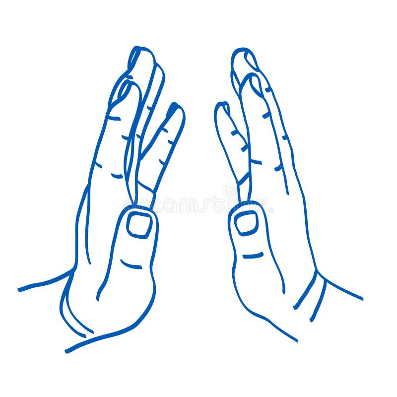 Two Palms Opposite Each Other. Gesture Vector Sketch Illustration Stock ...