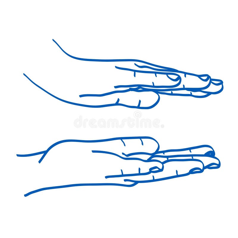 Two Palms Opposite Each Other. Gesture Vector Sketch Illustration Stock ...