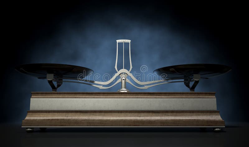 Two Pan Balance Scale and Platinum Stock Photo - Image of object ...
