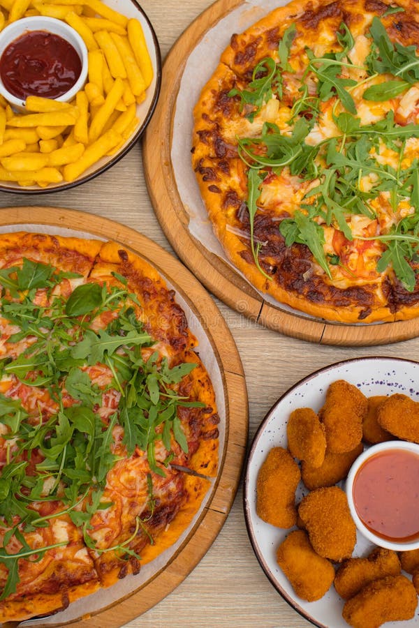 Two Pan Pizzas in Two Pizza Boxes with Their Two Different Flavors ...