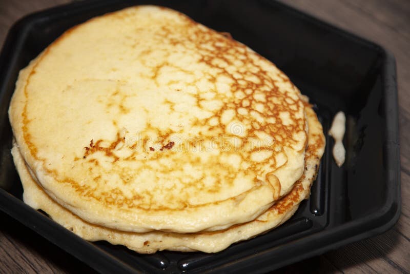Two Pancakes for Breakfast stock photo. Image of golden - 207781364