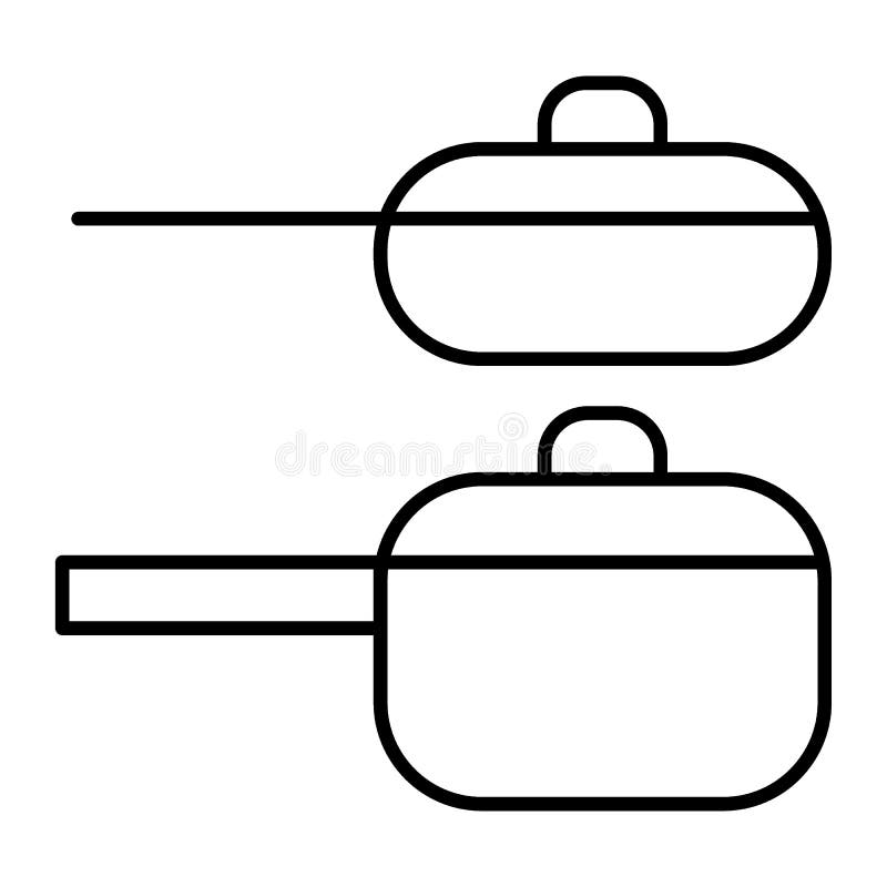 Saucepan Thin Line Icon. Pot Vector Illustration Isolated On White ...