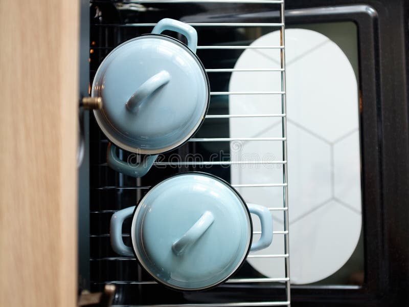 Two pans on the wire rack stock image. Image of chicken - 160198061