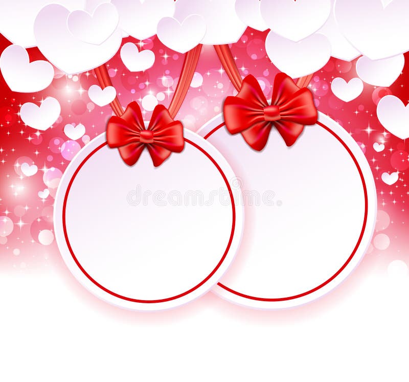 Two Paper Banner with Bows and Ribbons Stock Vector - Illustration of ...