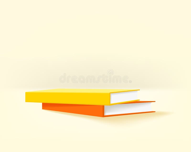 Two Paper Books on a Table. 3d Style Vector Stock Vector - Illustration ...