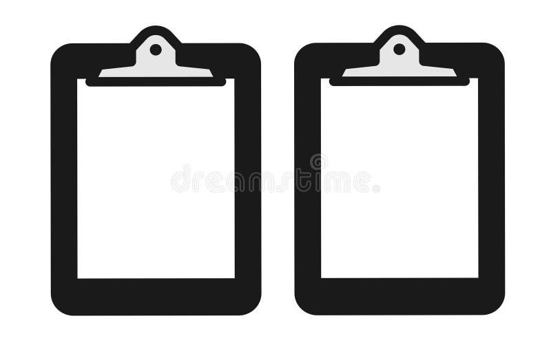 Two Paper Clipboard Sets Against a White Backdrop Stock Illustration ...