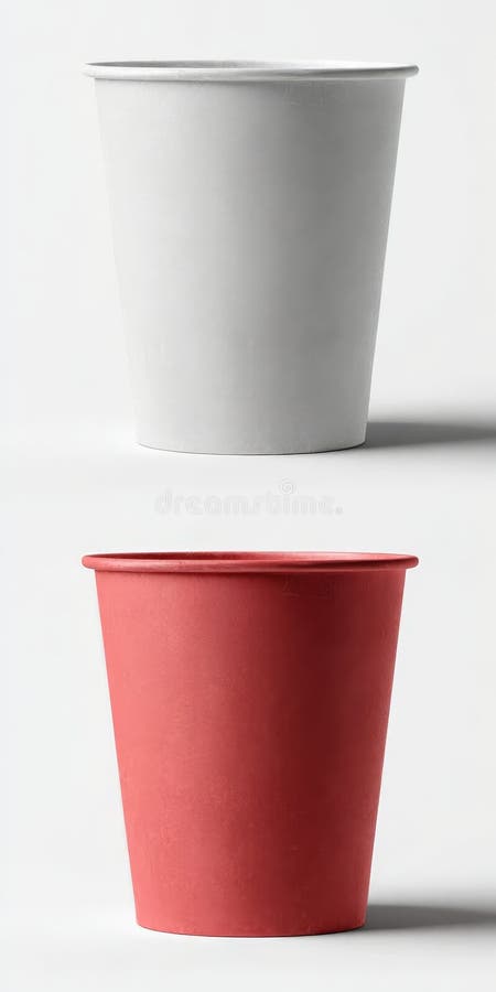Two Paper Cup Set Studio Shot on Plain White Backdrop for Product ...