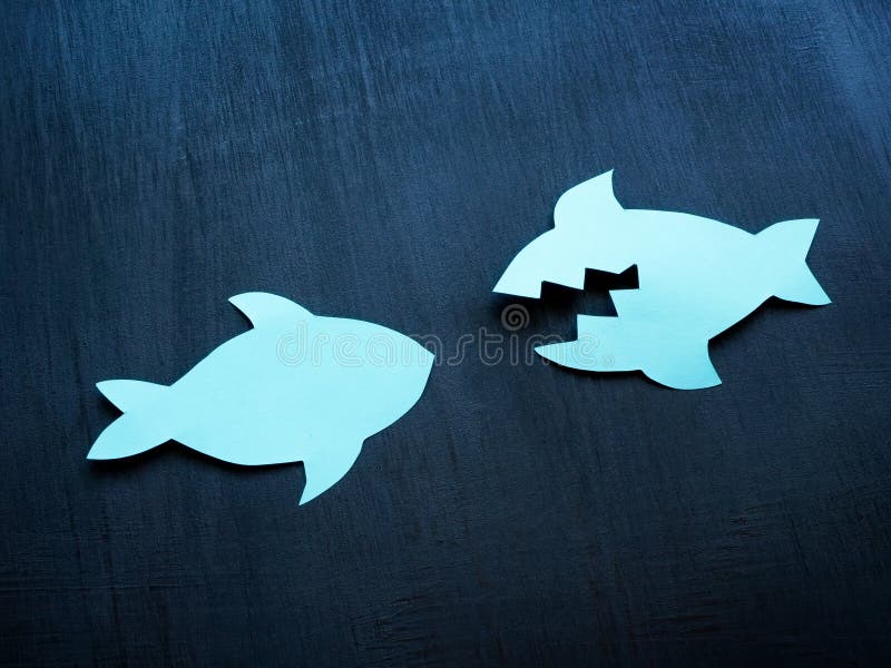 Two Paper Fish, One of Them is a Predator As a Concept of Aggression or ...