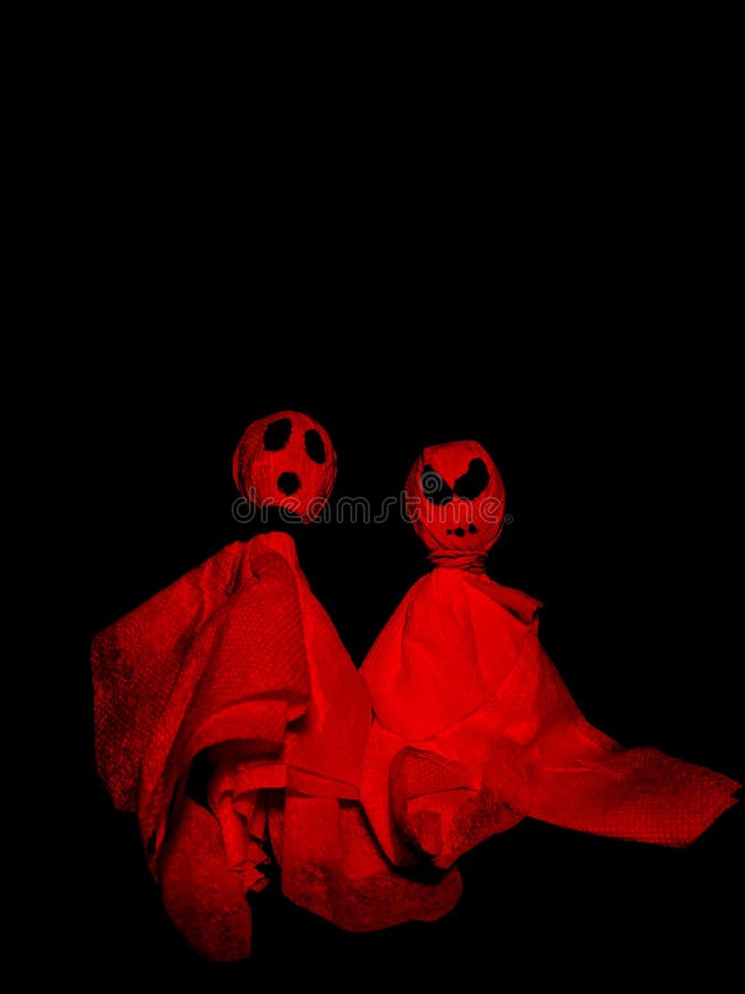 Paper Ghosts on Orange Surface Stock Photo - Image of symbol, concept ...