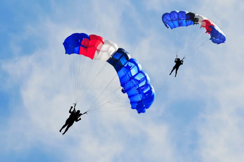 Two parachutes stock photo. Image of glider, storm, competition - 21787698