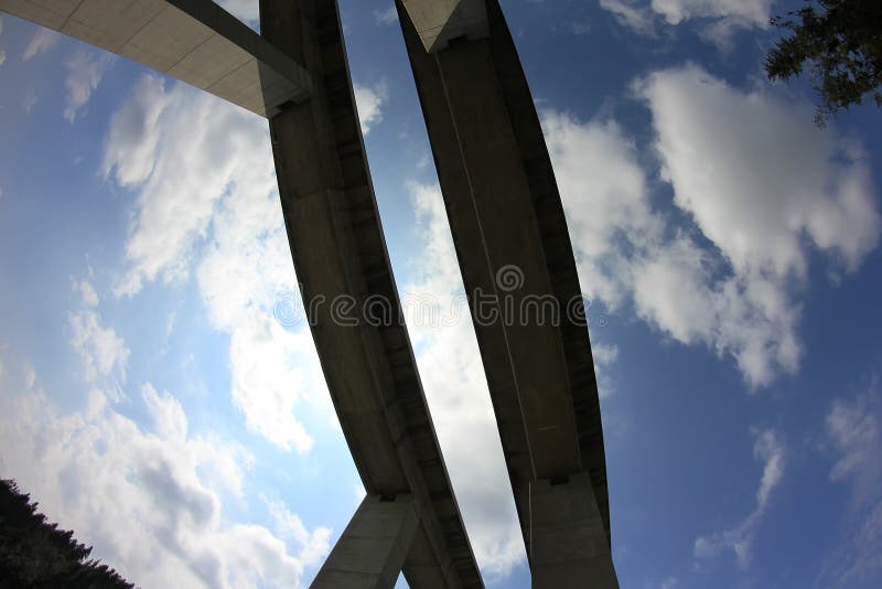 Parallel bridges stock image. Image of street, clouds - 11933717