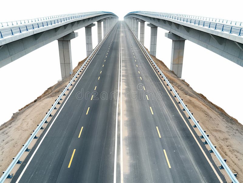 Empty Highway Bridges Over Barren Landscape Stock Image - Image of ...