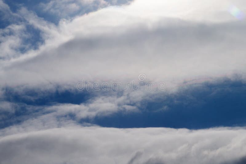 Two Parallel Clouds Blue Sky . Stock Photo - Image of beautiful ...