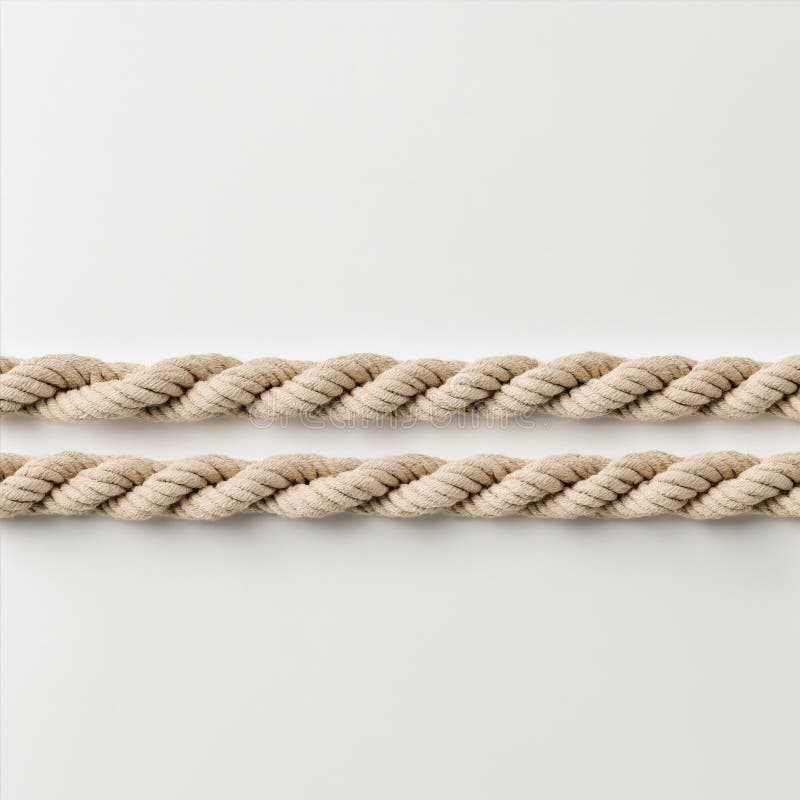 Two Pieces of Beige Rope on a White Background Stock Illustration ...