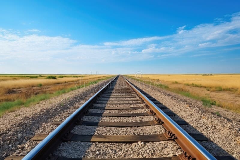 Two Parallel Railway Tracks Extending into the Distance Stock Image ...